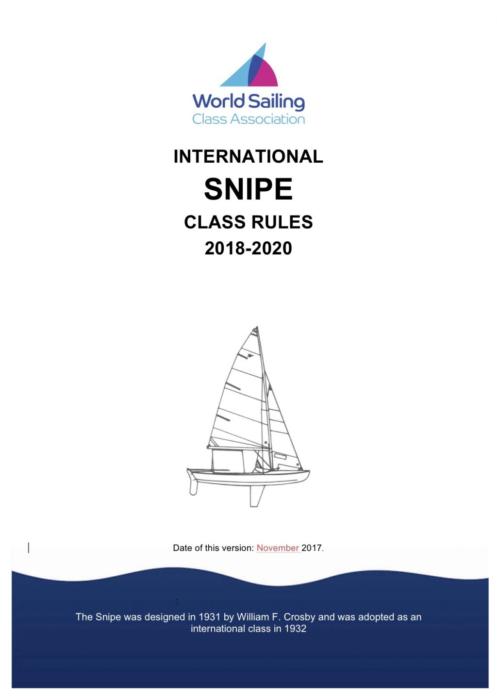 Snipe Class Rules 2018-2020 - SnipeToday - Snipe Class International